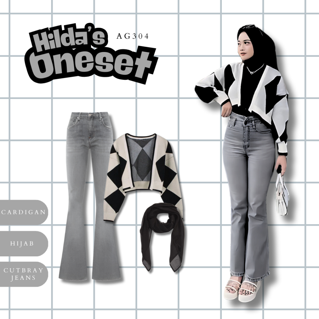 Jual 3in1 Outfit korean Style One Set Wanita Kekinian | Cardigan ...