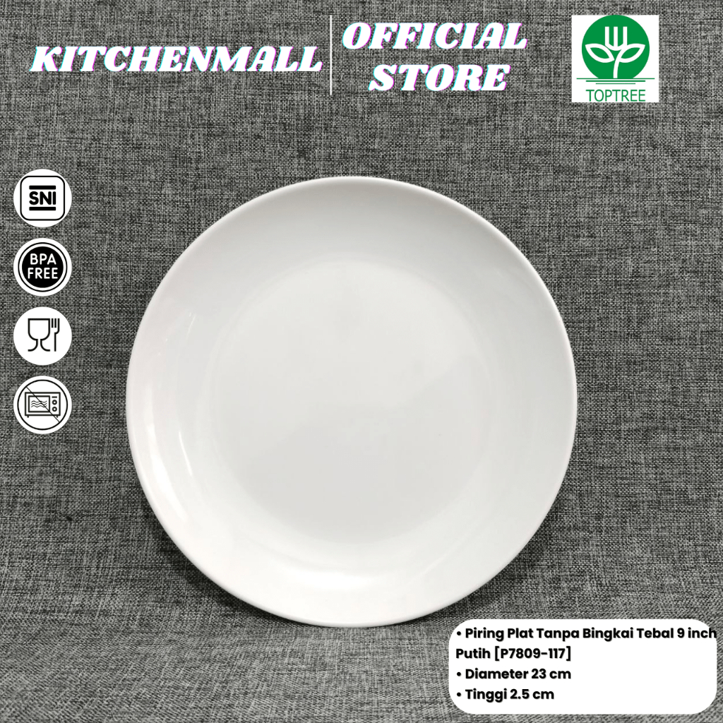 Jual TOPTREE FLASH SALE Piring Melamin 9 Inch Polos - Type P7809 ...