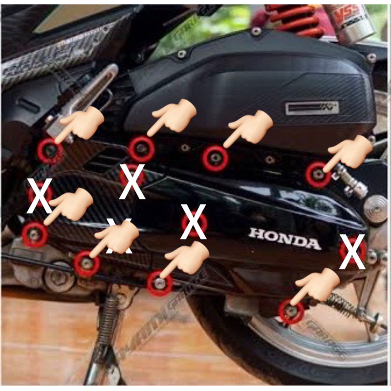 Jual Baut Titanium Set CVT Honda Vario 125/150 Set Baut Titanium Bolt ...