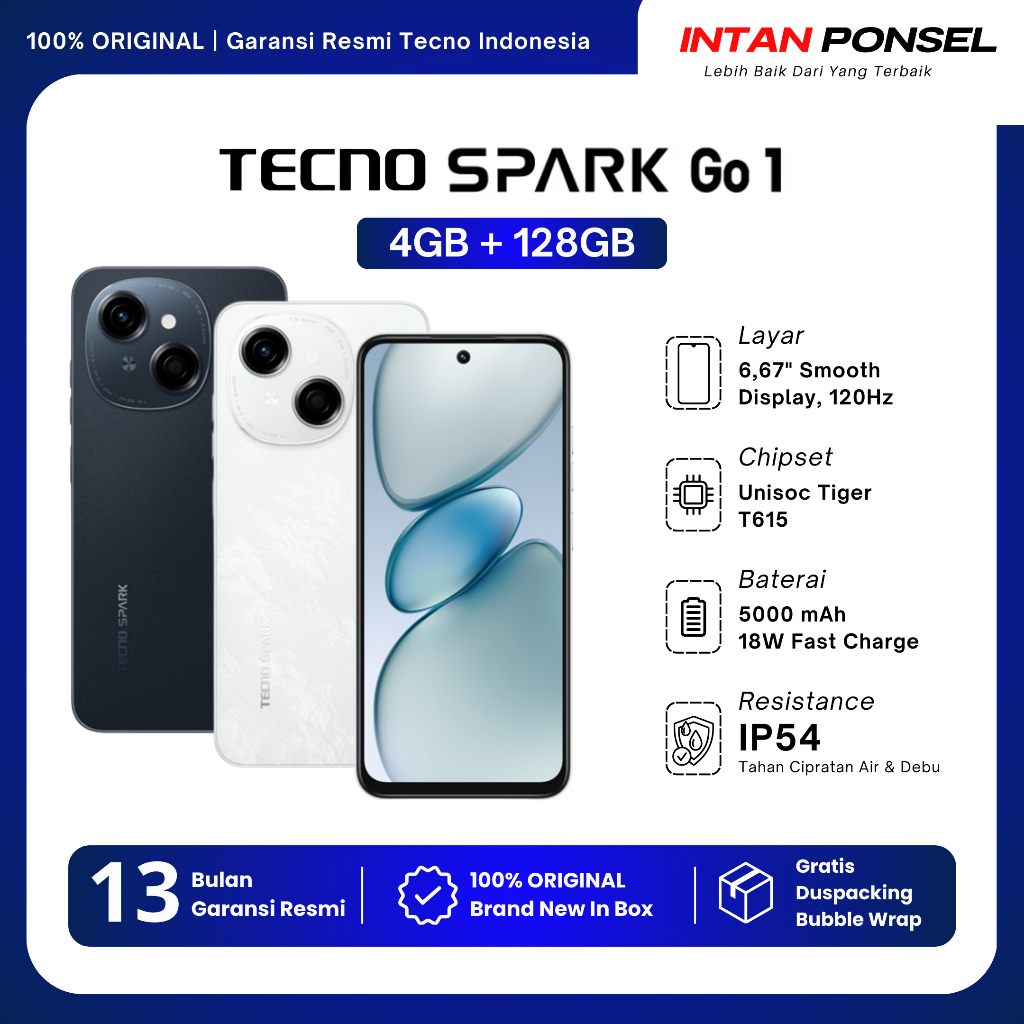 Jual TECNO SPARK GO 1 (4GB+4GB/64GB) (4GB+4GB/128GB) Garansi Resmi Tecno Indonesia 13 Bulan ...