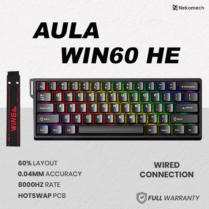 Jual AULA WIN60 HE Rapid Trigger Magnetic Switch Wired RGB Mechanical ...