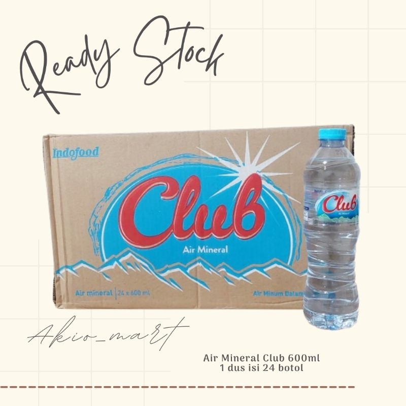 Jual Air Mineral Club Botol 600 ml 1 dus isi 24 botol | Shopee Indonesia
