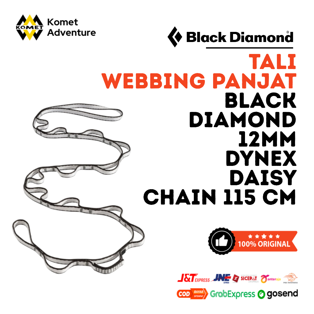 Jual Tali Webbing Panjat Black Diamond 12mm Dynex Daisy Chain 115 cm ...