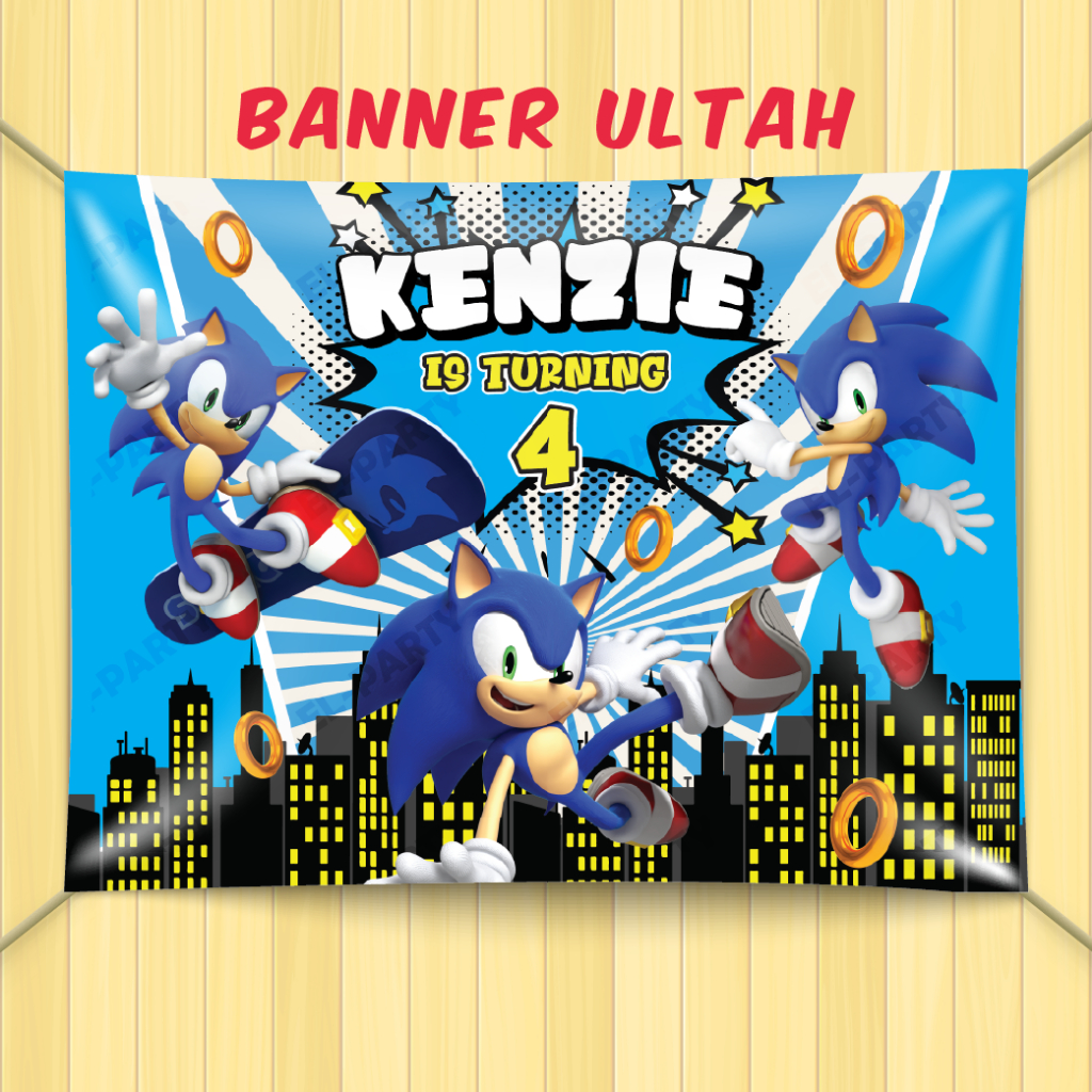 Jual Banner Ulang Tahun Sonic Spanduk Custom Nama Dekorasi Pesta Ultah ...