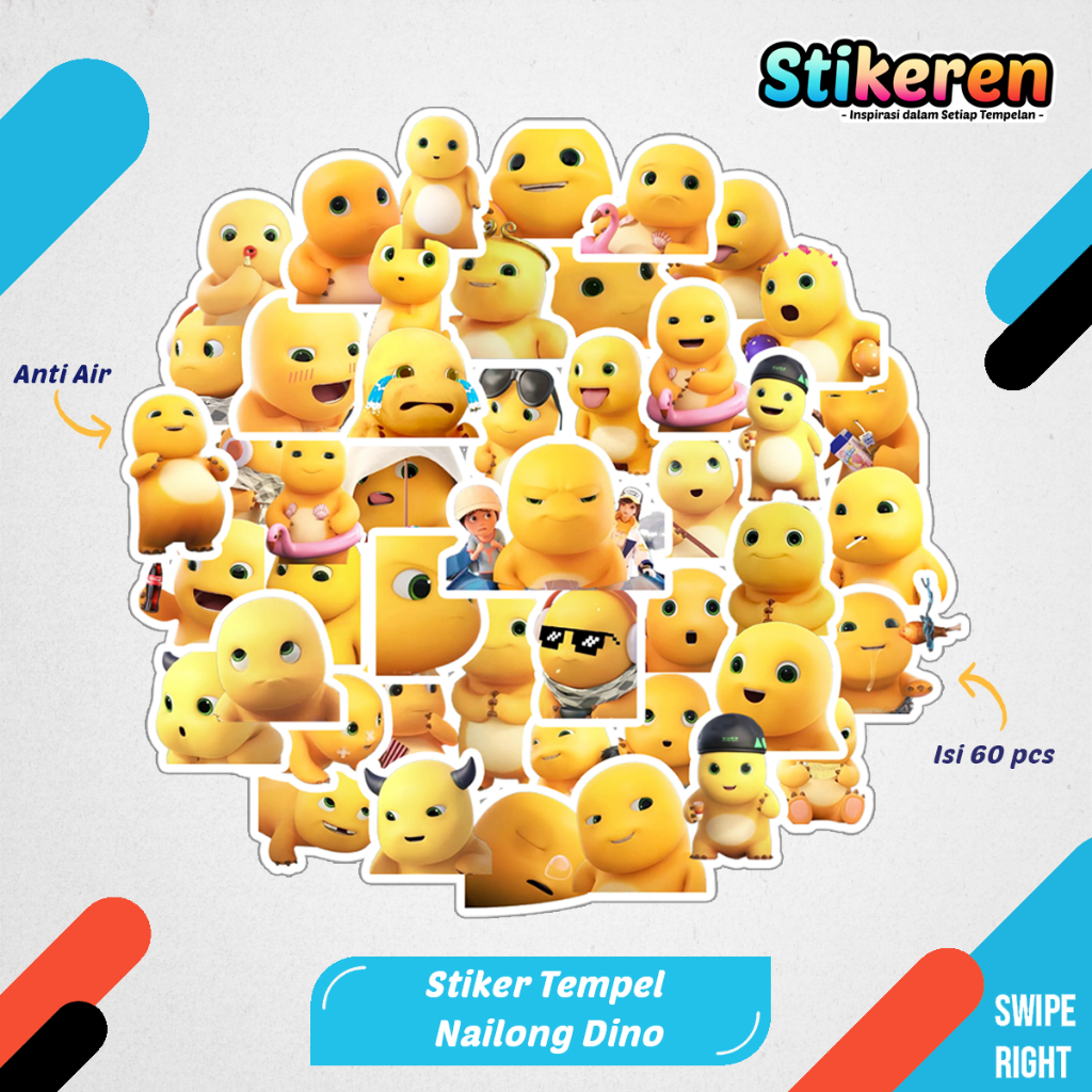 Jual Stiker Nailong Dino Kuning Kartun Film Paper Vinyl Dekorasi Laptop ...