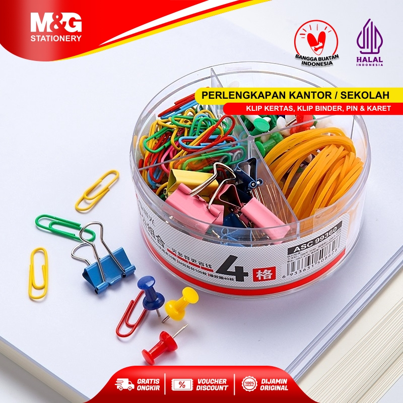 Jual M&G Perlengkapan Kantor Set Klip / Set Binder Klip Warna Warni ...