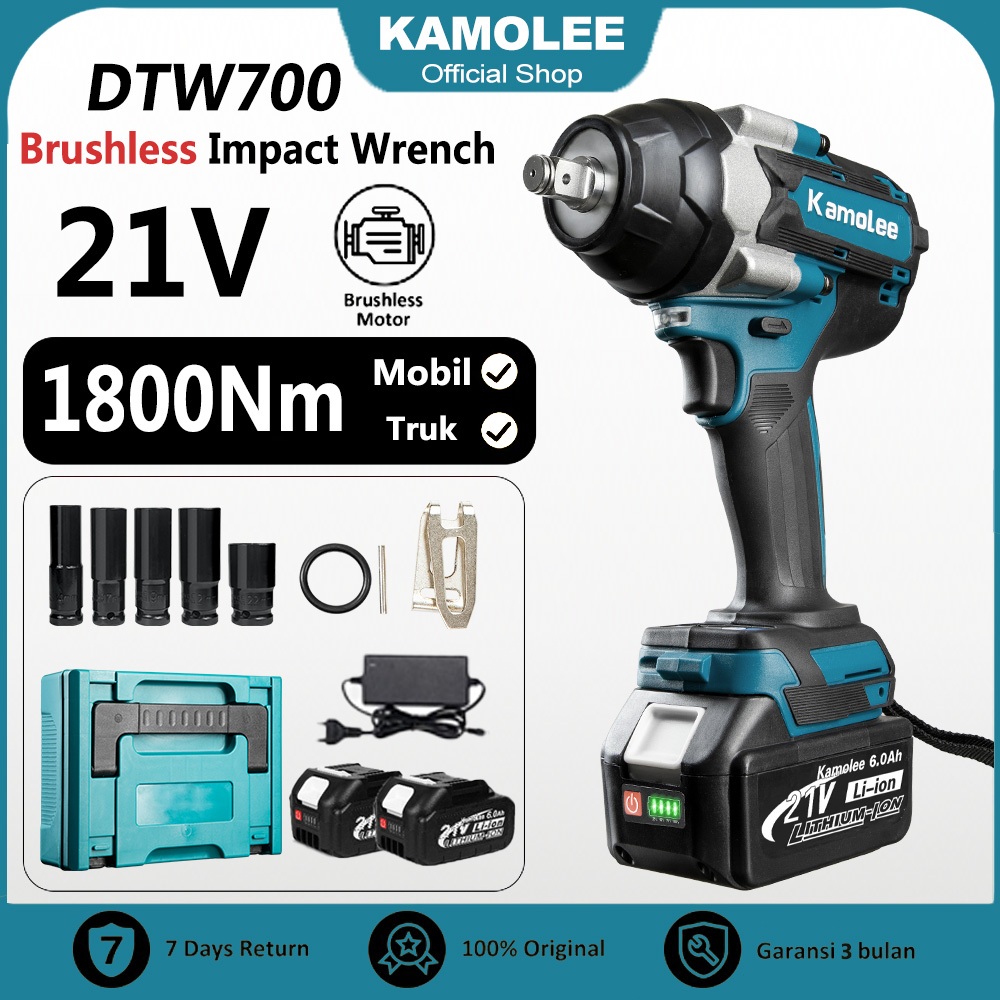 Jual (Original)Kamolee DTW700 Impact Wrench 1800Nm 1/2 Inch Brushless Motor (Kualitas Terpercaya ...