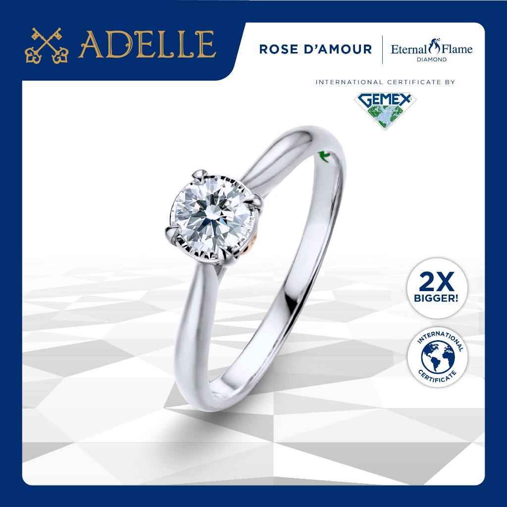 Jual Adelle Jewellery - Natura Rose D' Amour Diamond Ring - Cincin Emas Berlian | Shopee Indonesia