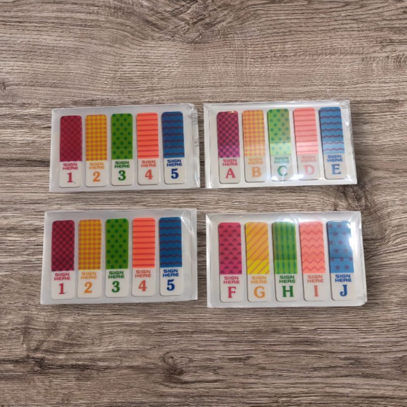 Jual STICKY NOTE/Memo penanda buku sign angka dan huruf | Shopee Indonesia