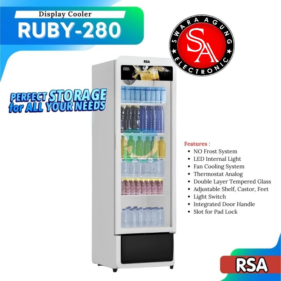 Jual Kulkas Display Showcase 5 Rak RSA Type : Ruby -280 - No Frost ...
