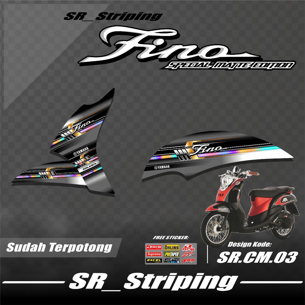 Jual Striping Stiker Yamaha Fino Karbu / Sticker Striping Variasi List ...