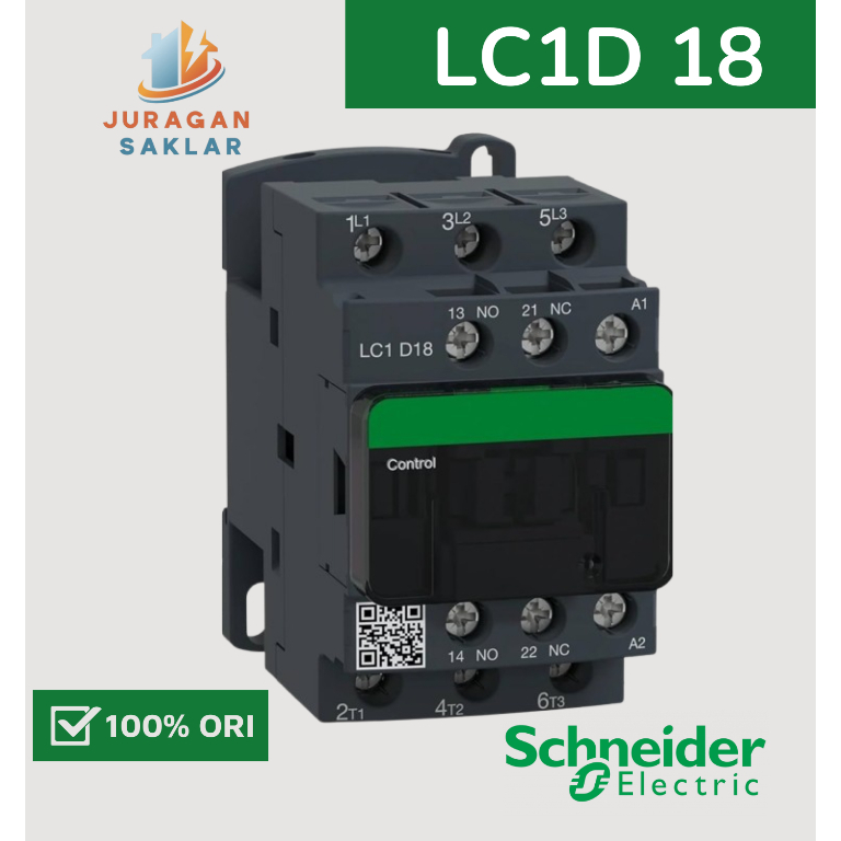 Jual ORIGINAL SCHNEIDER KONTAKTOR AC LC1D 18 LC1D18 3P 18A 24V 48V ...