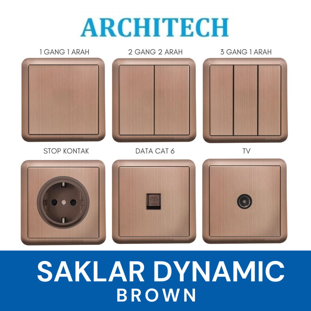 Jual Architech Saklar Lampu Dynamic Brown Sakelar Lampu Sakelar Dinding ...