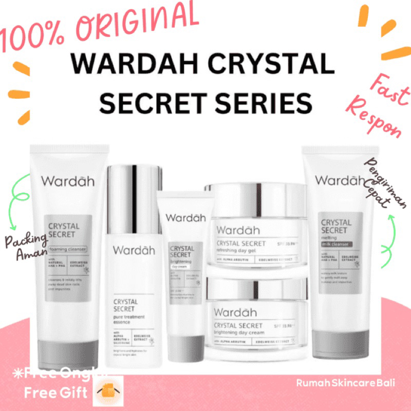 Jual Wardah Crystal Secret Foaming Milk Cleanser | Day Cream | Night ...
