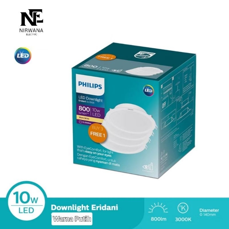 Jual Philips lampu Downlight LED Eridani 10w / Beli 3 gratis 1 /PHILIPS OFFICIAL STORE | Shopee ...