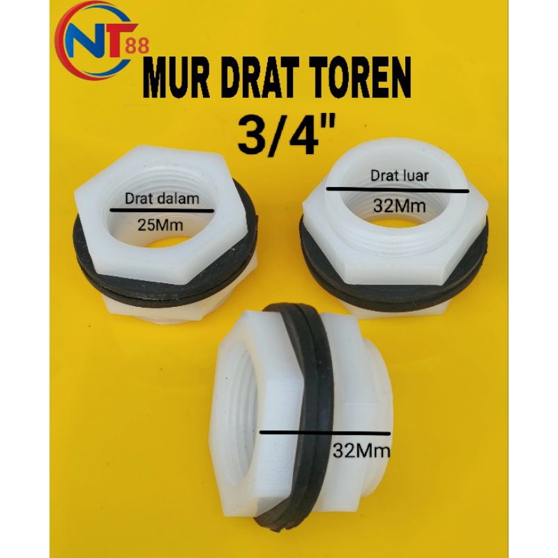 Jual (1 Buah) DRAT MUR TOREN 3/4" DRAT TOREN 3/4 IN MUR TOREN 3/4 IN ...