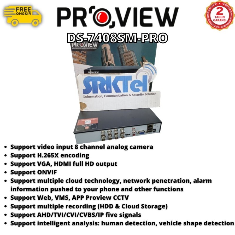 Jual Proview DS-7408SM-PRO DVR CCTV 8 Channel Support up to 5MP ...