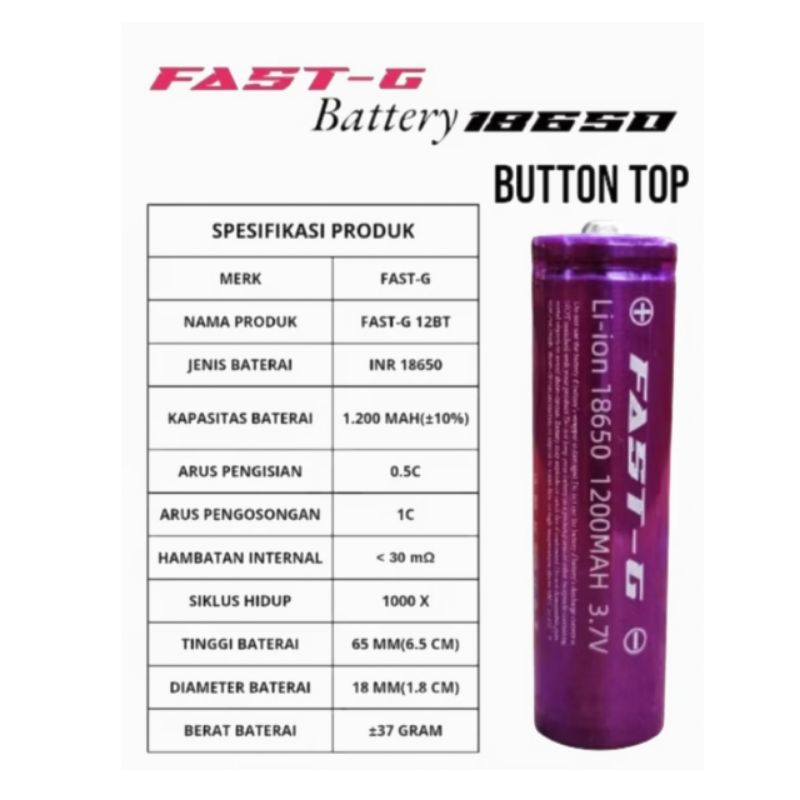 Jual Battery 18650 1200mAh 37V original 2pcs | Shopee Indonesia