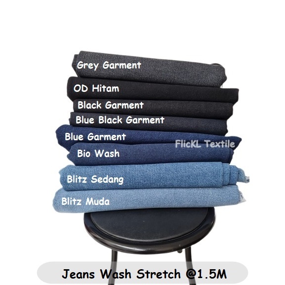 Jual Bahan Kain Jeans Wash Stretch Jeans Wash Melar Denim Jeans Washing ...