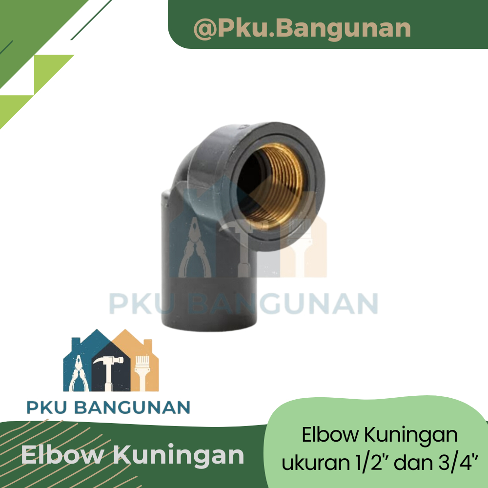 Jual Elbow luar pvc drat kuningan / Knee Fauchet Drat Dalam Kuningan ...