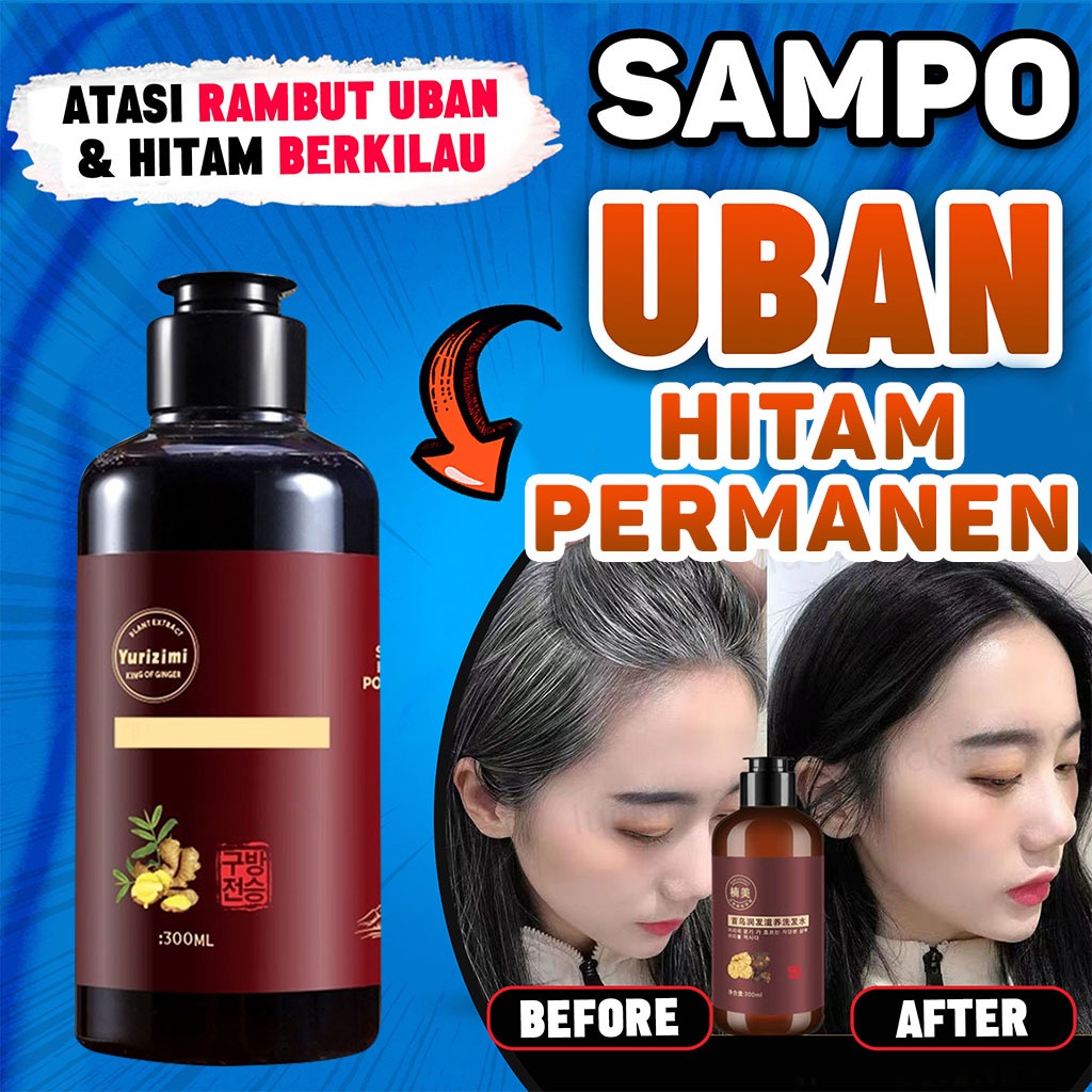 Jual Shampo Penghilang Uban 300ml Permanen Black Herbal Natural ...