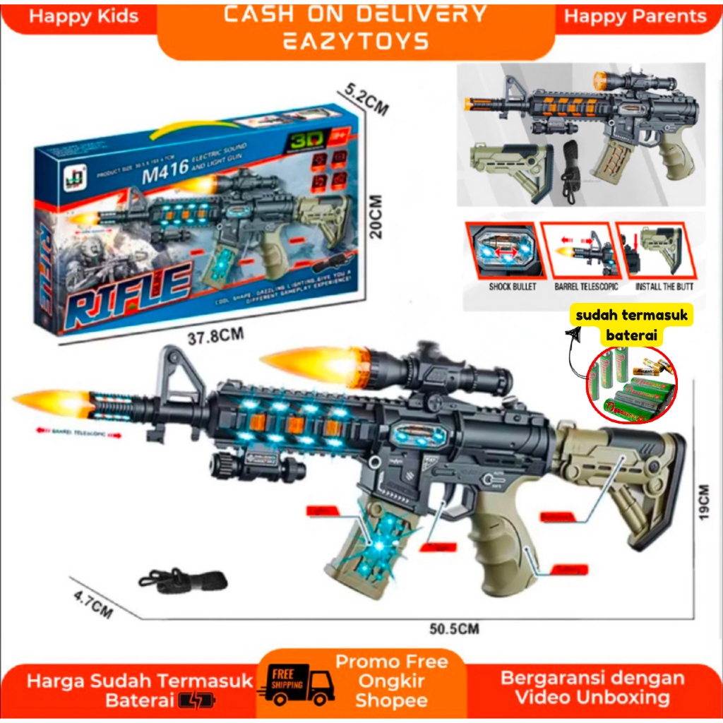 Jual Mainan Anak Tembakan Pistol Mainan Flash Gun dan Machine Gun Super ...