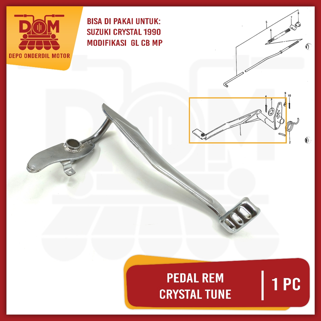 Jual Pedal Rem Crystal Tune (PSP) Pedal Brake Injakan Kaki Bawah Rim ...