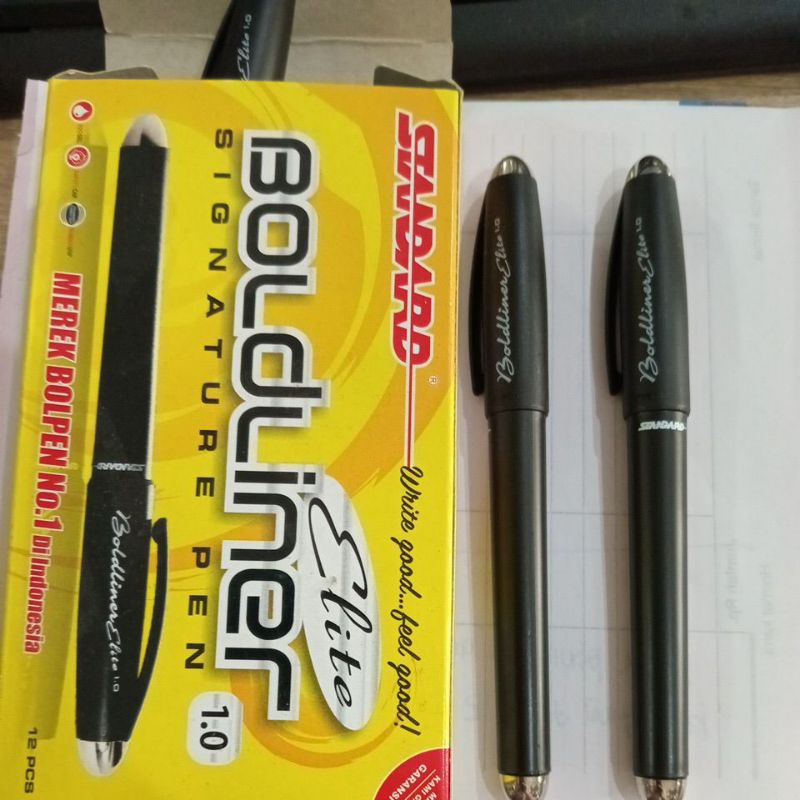Jual Pen BoldLiner Elite Standart warna Hitam / Satuan | Shopee Indonesia