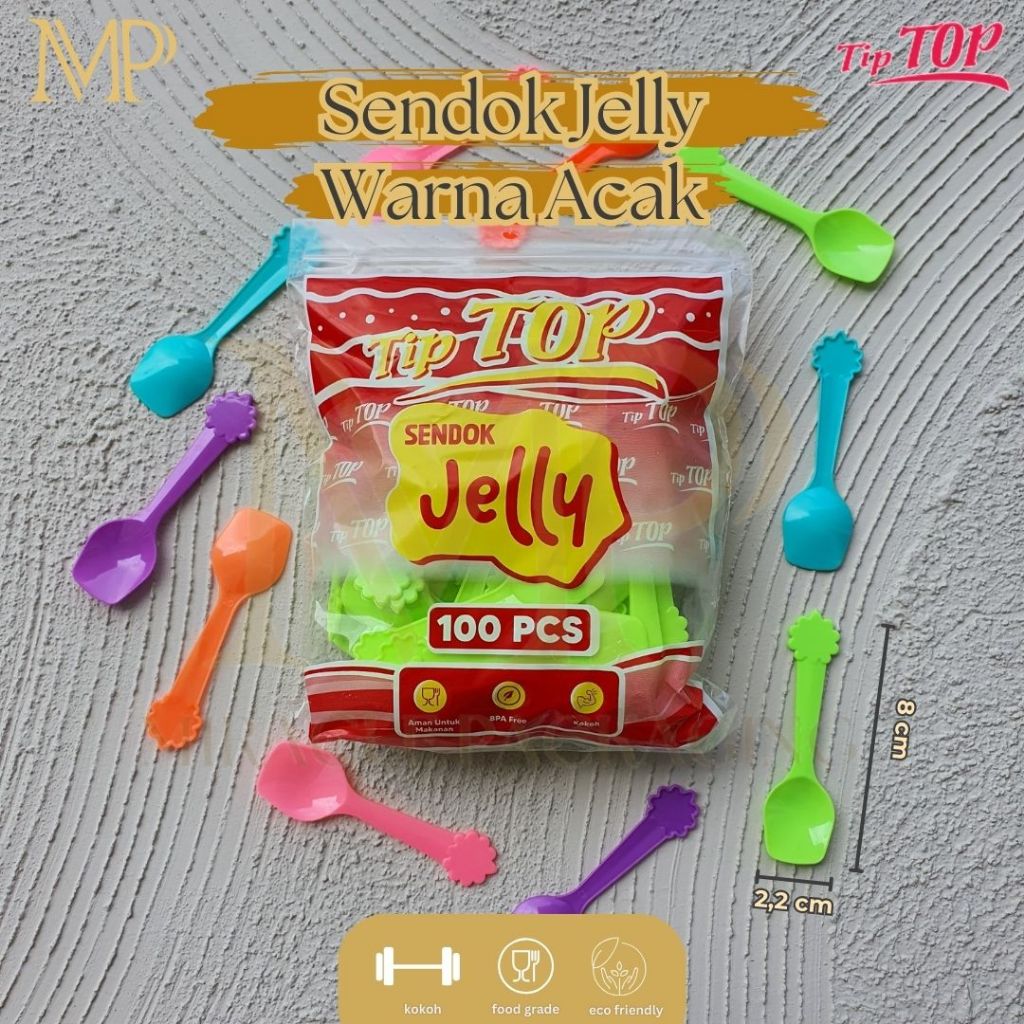 Jual Sendok Jelly Bening Putih Warna TIPTOP / Sendok Puding Ice Cream ...