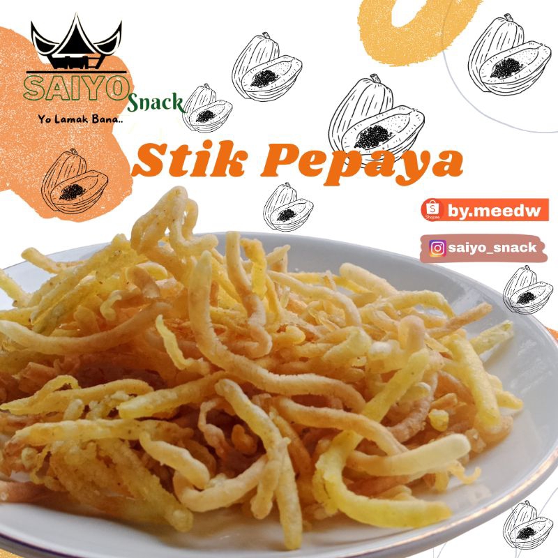 Jual SAIYO SNACK / STIK PEPAYA / SNACK GURIH ENAK / KUE LEBARAN / OLEH ...