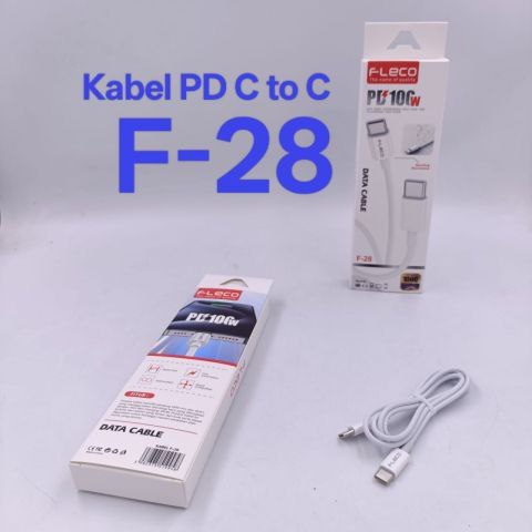 Jual KABEL DATA FLECO F-28 TYPE-C TO TYPE-C | ORIGINAL | FAST CHARGING | Shopee Indonesia