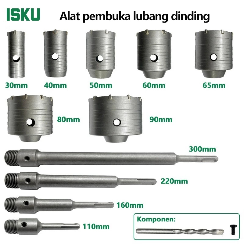Jual ISKU Mata Bor Hole Saw Set Lubang Tembok Beton/Mata Bor Bobok ...