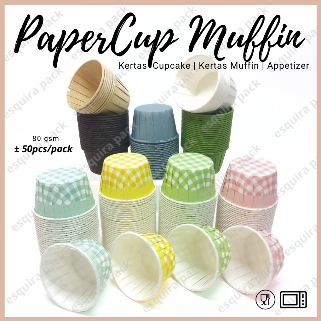 Jual Cupcake Mold Baking / Paper Cupcake Muffin Plain and Grid | Shopee ...