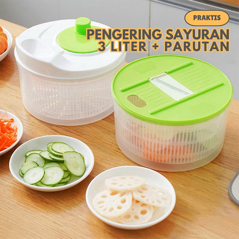 Jual Vegetable Salad Spinner Pengering Sayuran Putar Peniris 2 In 1 ...