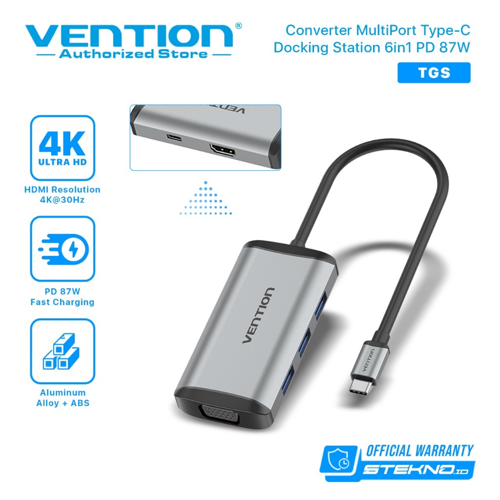 Jual Vention USB HUB Type C 3.1 to USB 3.0 HDMI VGA PD MACBOOK THC TGS ...