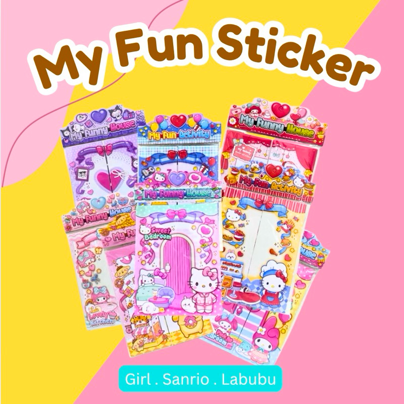 Jual Mainan MY FUN ACTIVITY STICKER LABUBU/ funny house sticker ...
