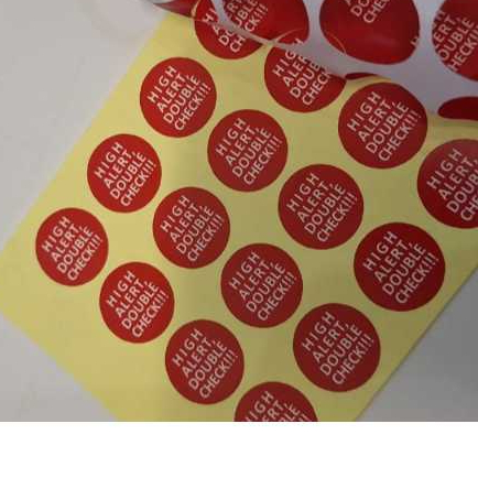 Jual Stiker High Alert Double Check, Stiker Apotek Klinik Rumah Sakit ...