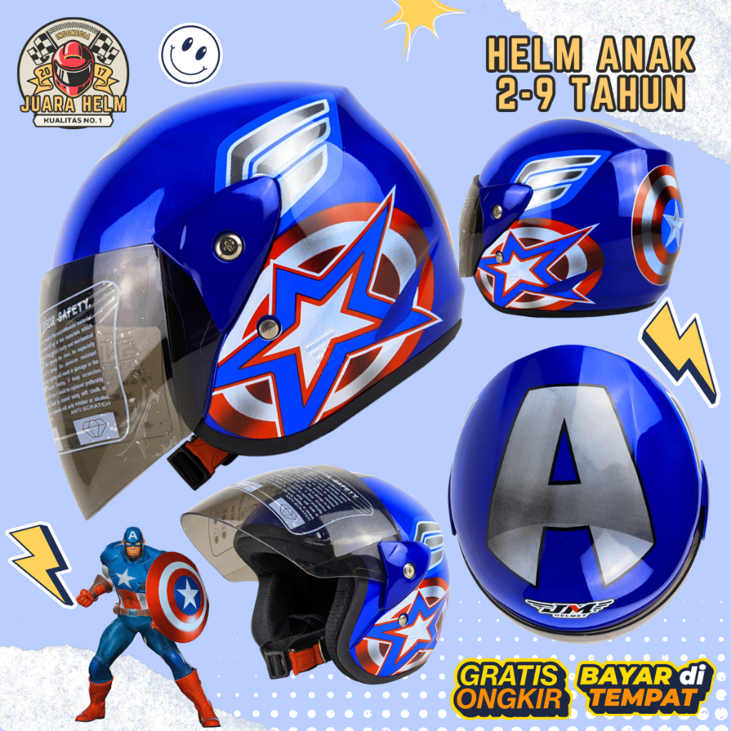 Jual Helm Anak Motor Motif Karakter Laki-laki Perempuan SNI Original ...