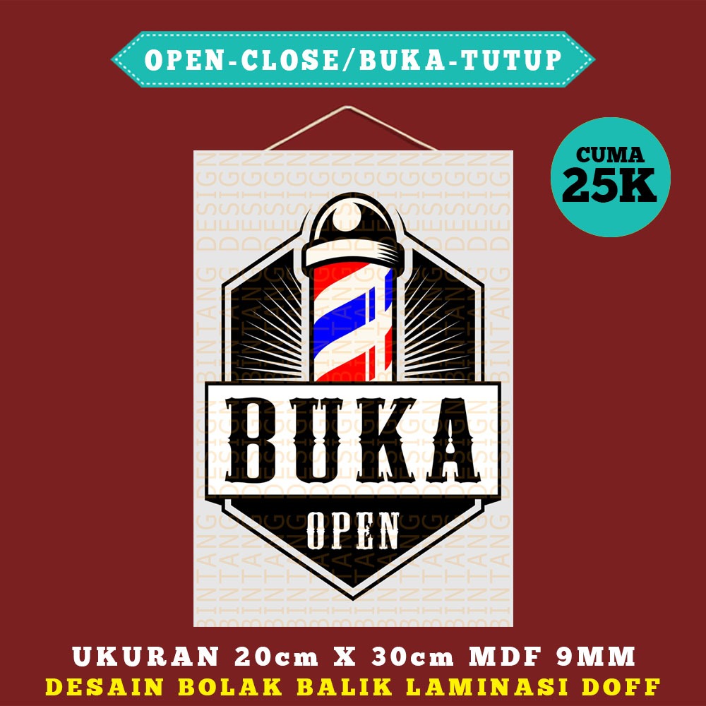 Jual PAPAN TANDA BUKA - TUTUP & OPEN - CLOSED - UKURAN 20cm X 30cm ...