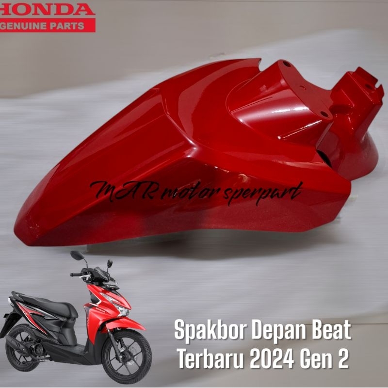 Jual Spakbor Depan New Beat Deluxe Gen 2 2024-2025 Original Merah Biru ...