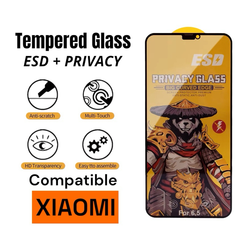 Jual [ TGSPY ESD ] TEMPERED GLASS ANTI SPY ESD XIAOMI POCO M3 PRO 5G M4 PRO 5G M5 M5S M6 M7 PRO ...