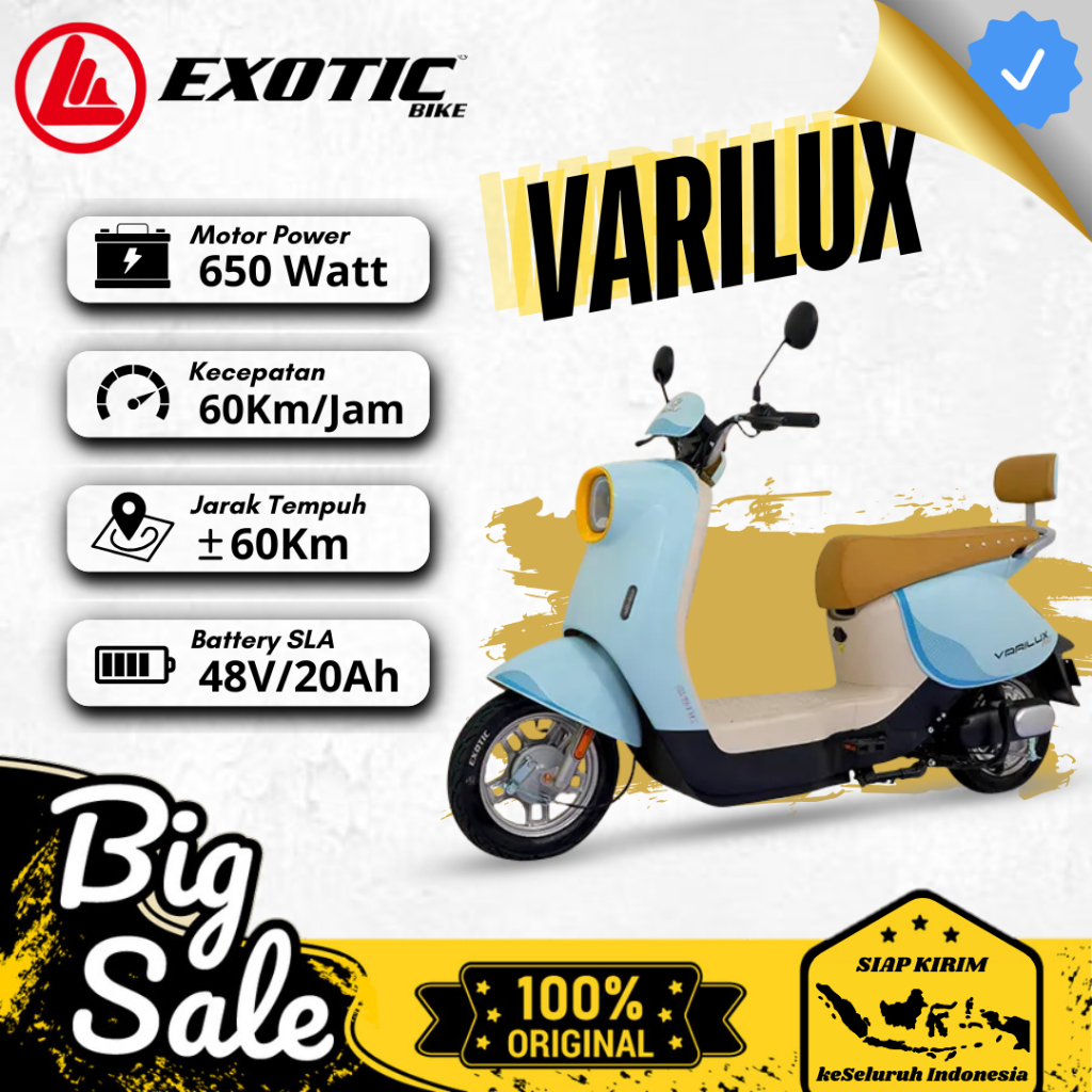 Jual Sepeda Listrik Exotic Varilux Pro 650Watt Garansi Resmi | Shopee ...