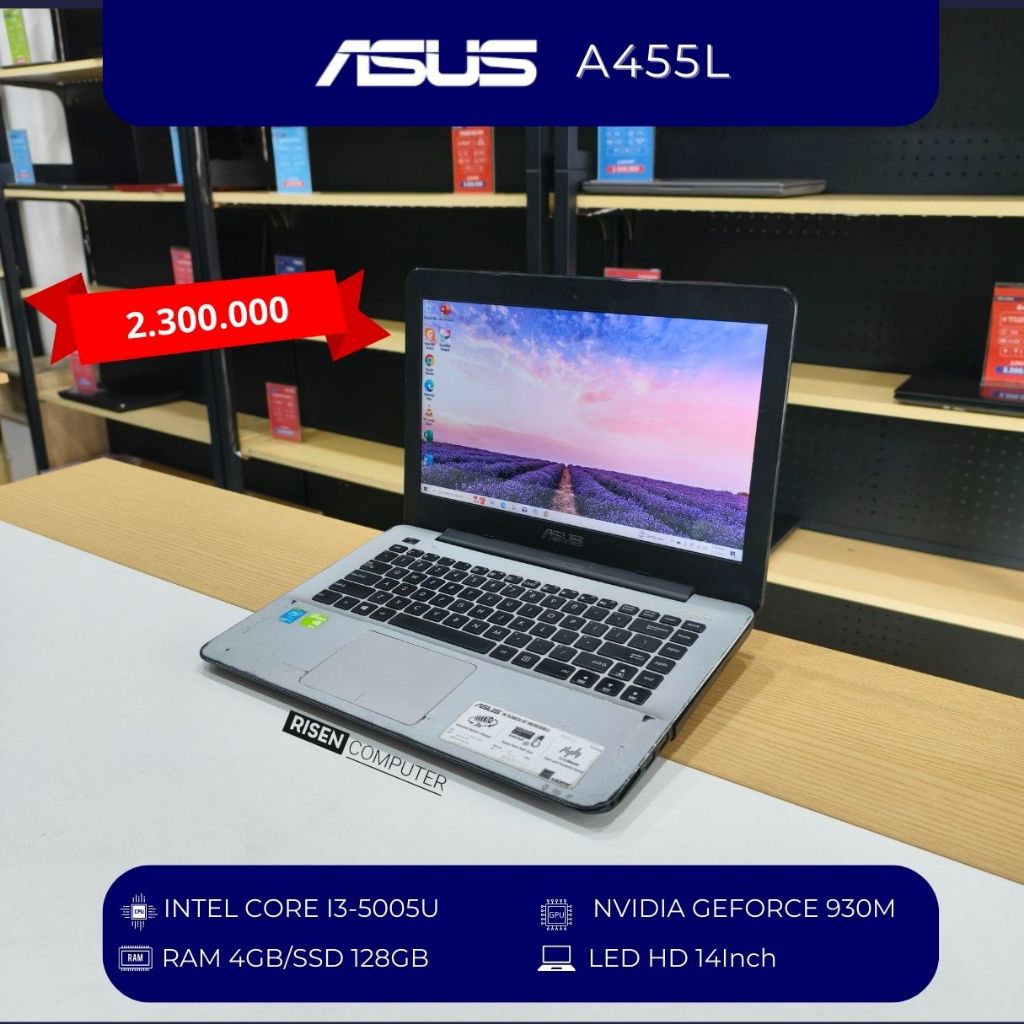 Jual LAPTOP ASUS A455L INTEL CORE I3-5005U RAM 4GB SSD 128GB 14inch ...
