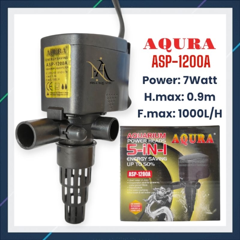 Jual Pompa Air Celup 1200 AQURA ASP-200A Pompa Air Celup Aquarium ...