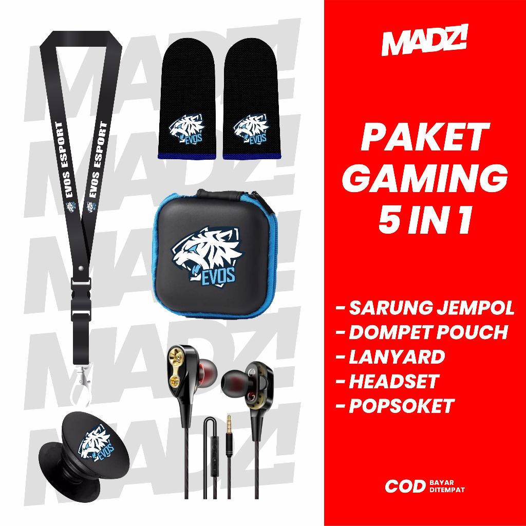 Jual EVOS PAKET GAMING 5 IN 1 SARUNG JARI JEMPOL GAME LICIN ANTI ...