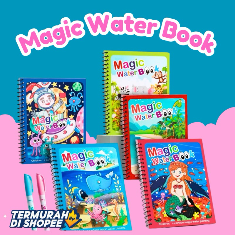 Jual Buku mewarnai MAGIC WATER DRAWING BOOK/ magic water book / magic ...