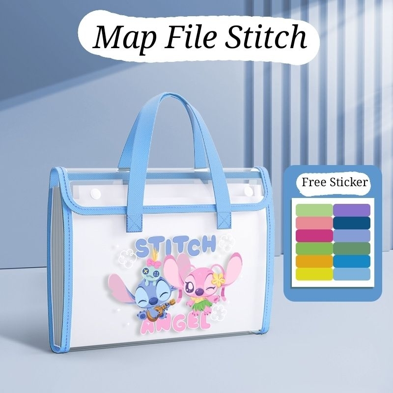 Jual Tas File Map Dokumen Kertas Pelajaran Disney Stitch Angel ...