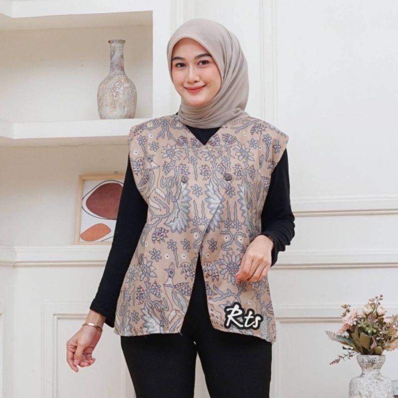 Jual Rompi Batik Wanita Terbaru Ready Seragam Bisa Cod Ukuran All Size | Shopee Indonesia