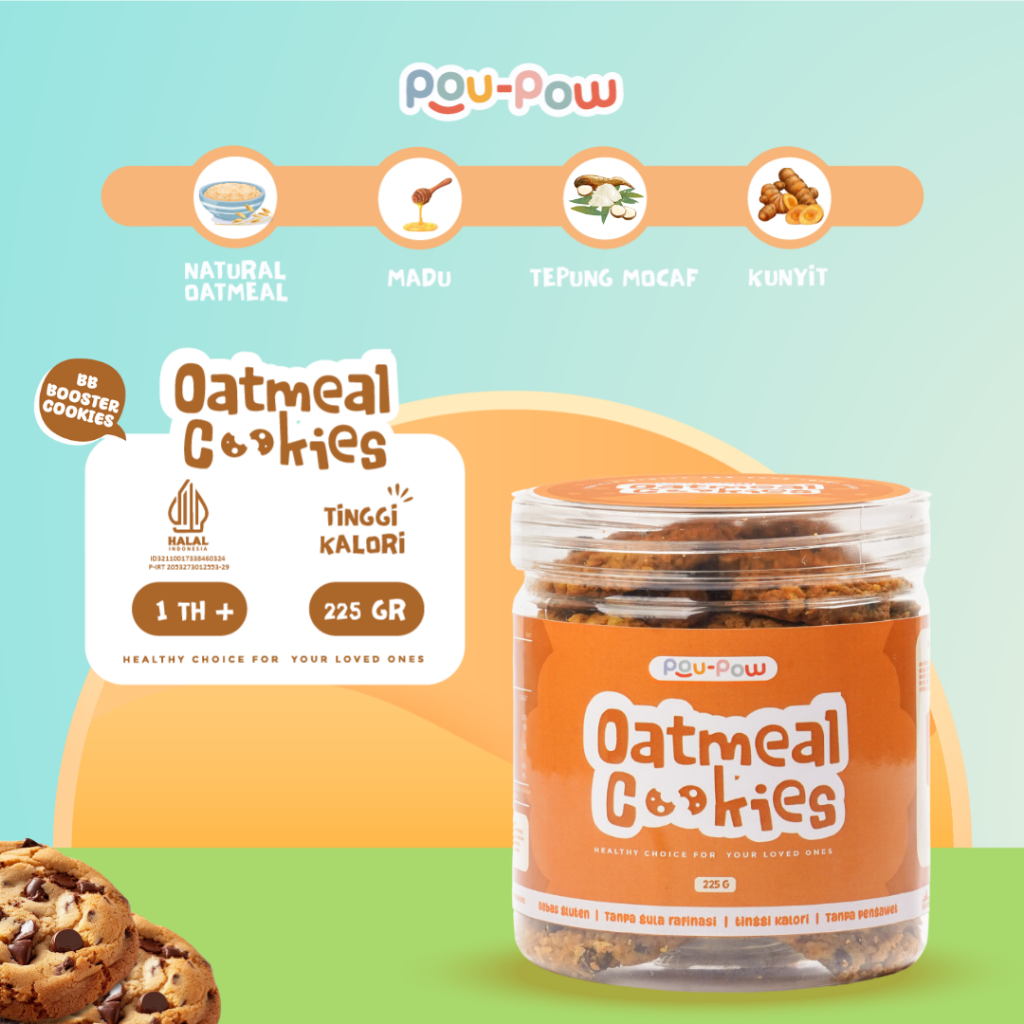 Jual Oatmeal Cookies by Poupowkids | Snack MPASI | BB Booster Cookies ...