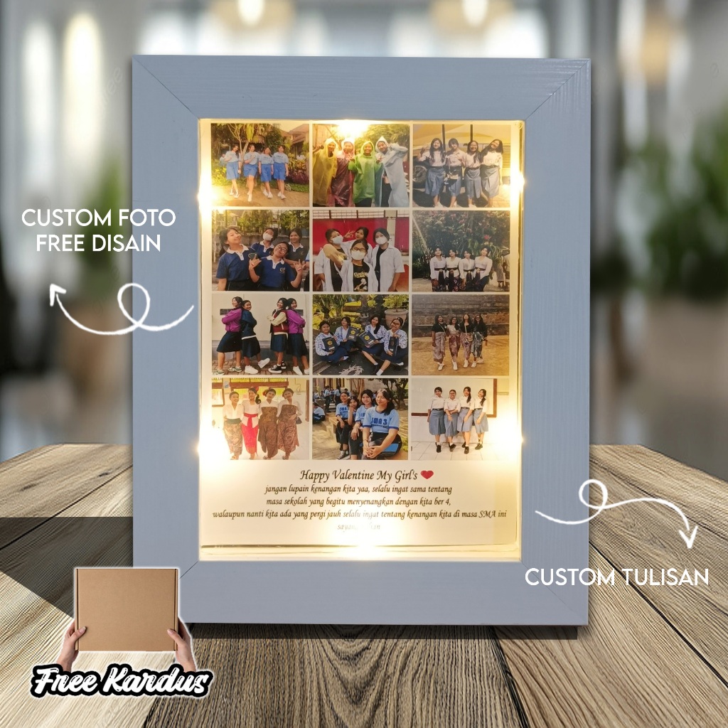 Jual GRID FRAME LED | 12 FOTO | BONUS KARTU UCAPAN | GIFT FOR FRIEND ...